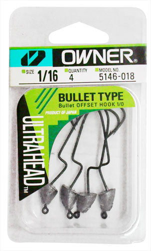 Owner Ultrahead Bullet Rig 4pk - Angler's Headquarters